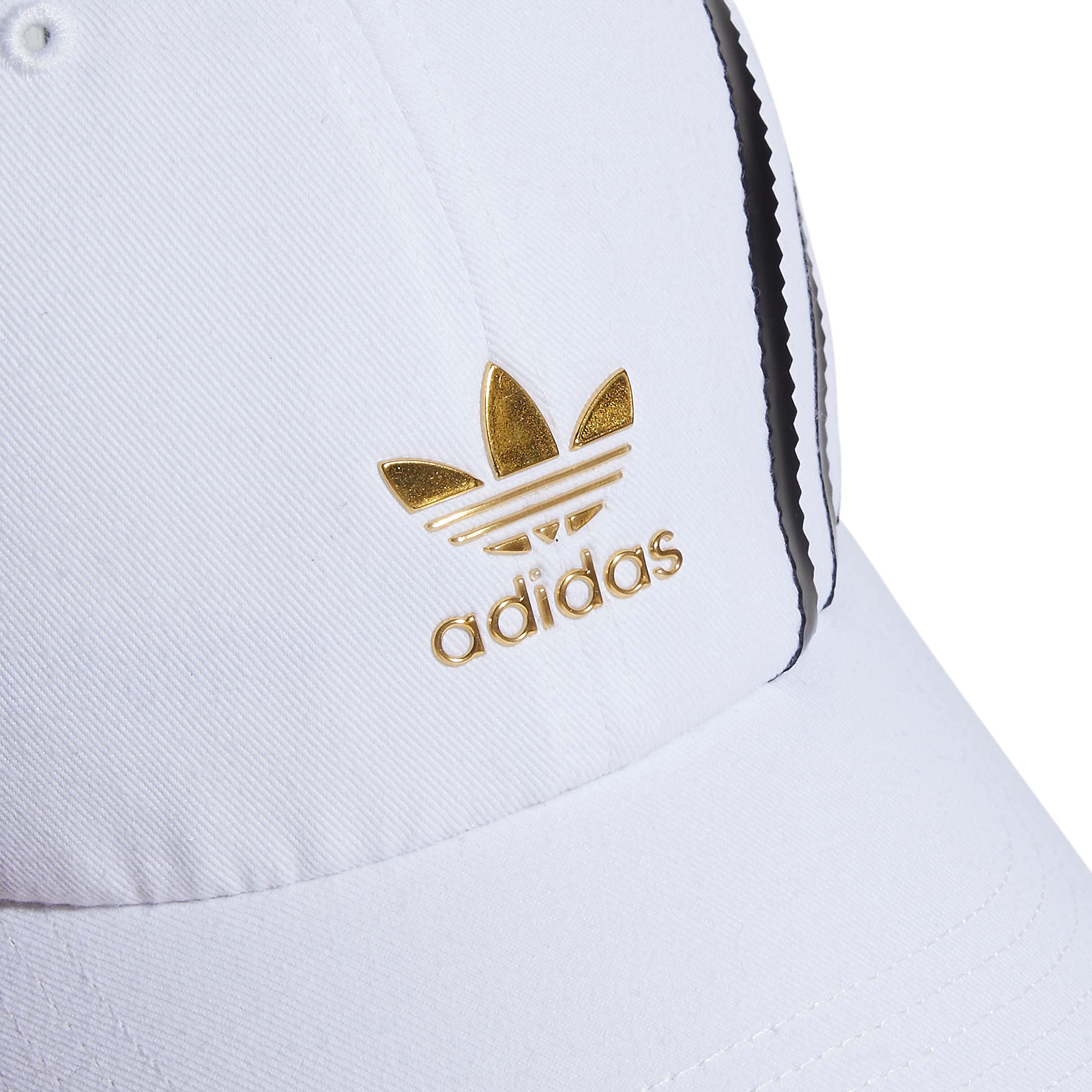 adidas Originals Men's Originals SST Plus Strapback, Black/Gold Metallic/White, One Size