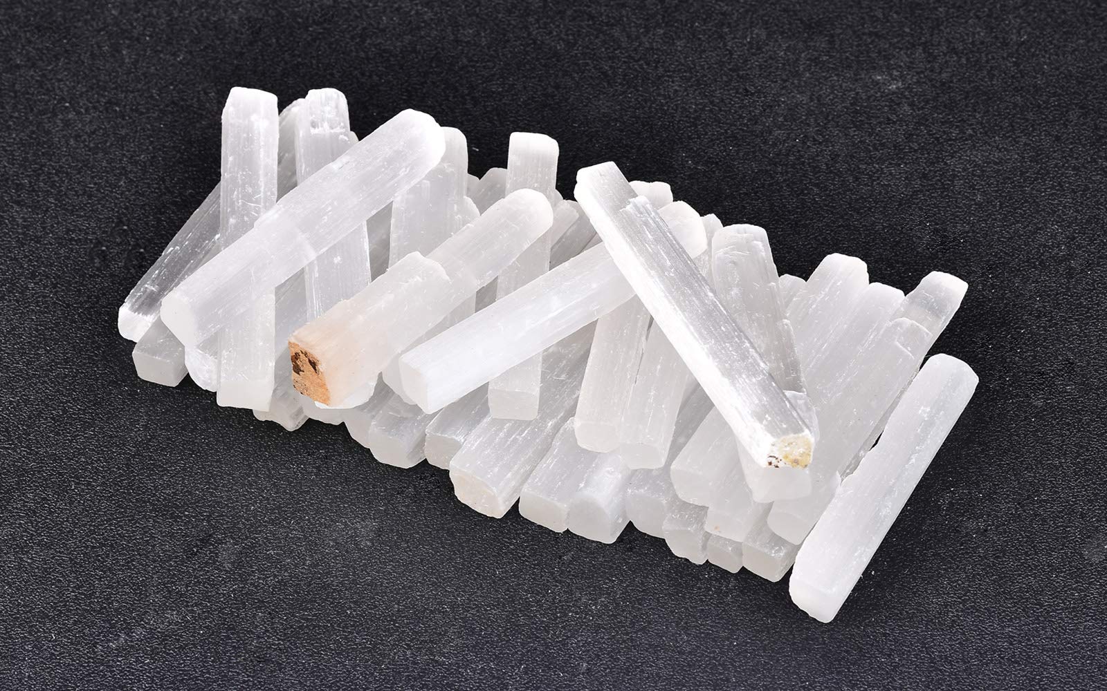 AMOYSTONE 2.2Lbs Selenite Sticks Bulk 3"-3.9" Selenite Crystal Bulk Wands for Healing, Reiki, Chakra, Good Vibes, Protection Grids, Positive Energy
