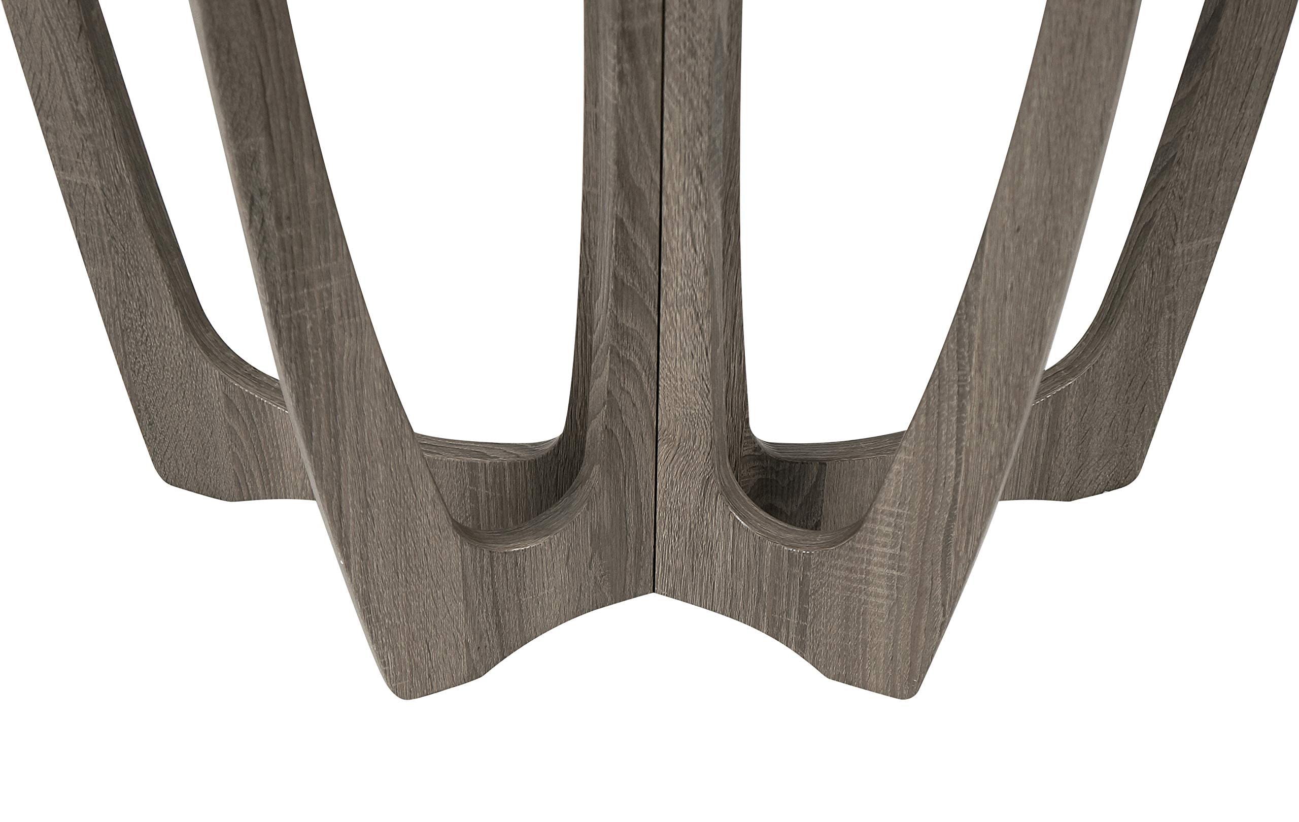 FINECASA Wooden Console Table, Half-Moon Entryway Table, Semicircle Narrow Side Table, Sofa Table for Living Room and Corridor, Foyer Table, Half Round Hallway Table, 43.4x17x30 Inches, Gray