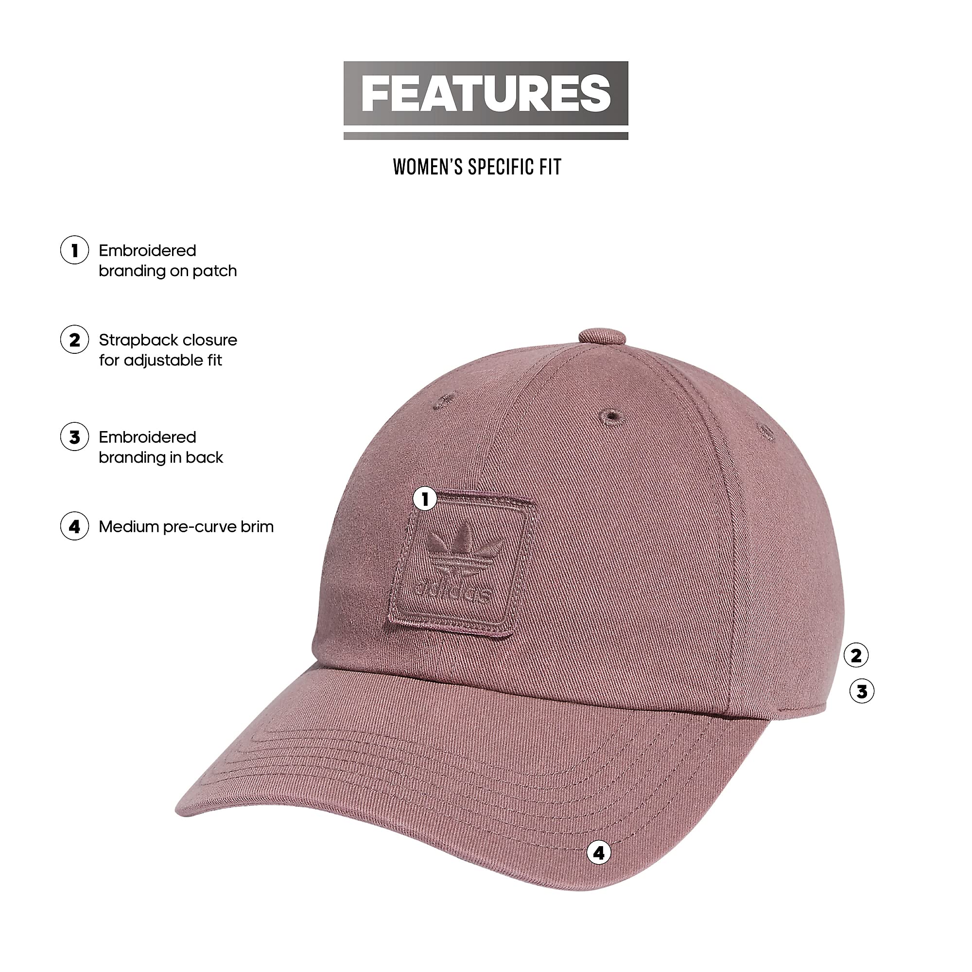adidas Originals Women's Arrive Relaxed Strapback Adjustable Fit Hat, Wonder Oxide Purple/Wonder Oxide Purple, One Size