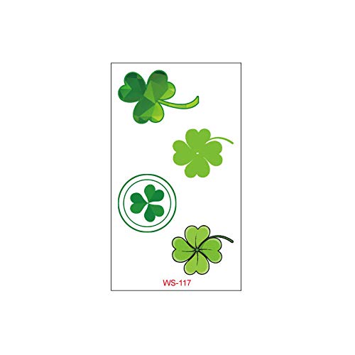 St. Patrick's Day Tattoos 120 pcs Temporary Shamrock Tattoos 20 Set for St. Paddy's day Irish Tattoo Sticker Clover Tattoos Parade Party Favors Decorations