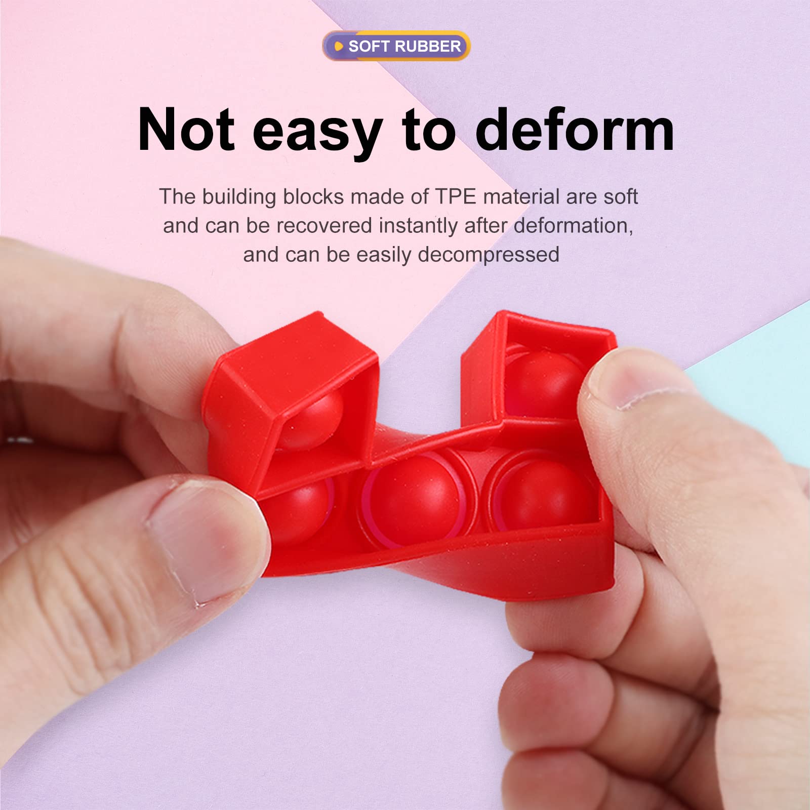 Pop Push it Poppers Fidget Toy Building Block Stacking Games Jigsaw Puzzle Bubble Dots Stack Cube Challenge Sensory Toys for Kids and Elderly