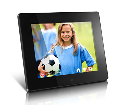 Aluratek 8" Wifi Digital Photo Frame with Touchscreen and 16GB Built-In Memory, USB/SD/SDHC Supported, Built-In Clock, Calendar, Weather, Easy Setup