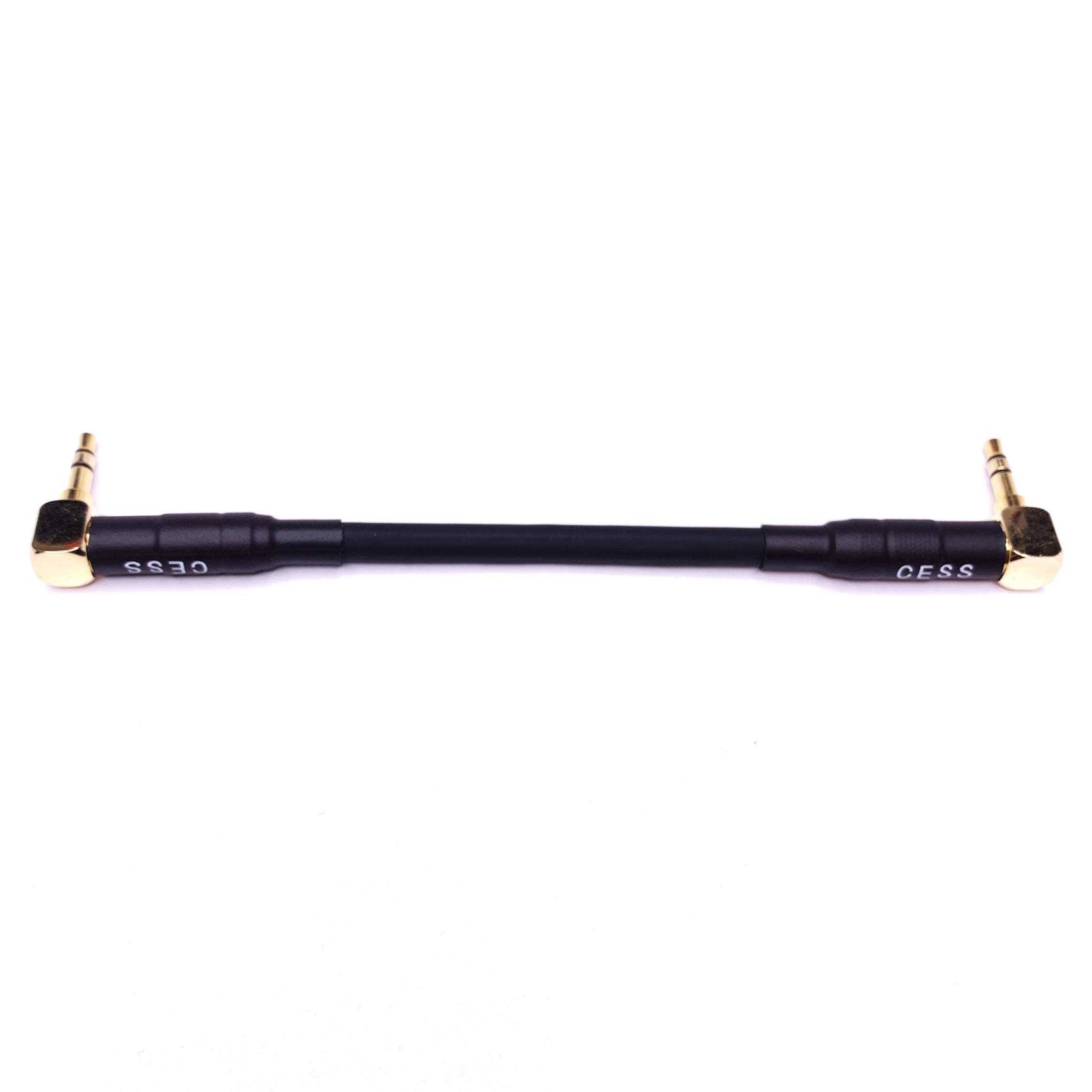 CNCESS CESS-067 Short 3.5mm Audio Shielded Patch Cable for Stacking DAP and Amplifier, Right-Angle 3-Inch