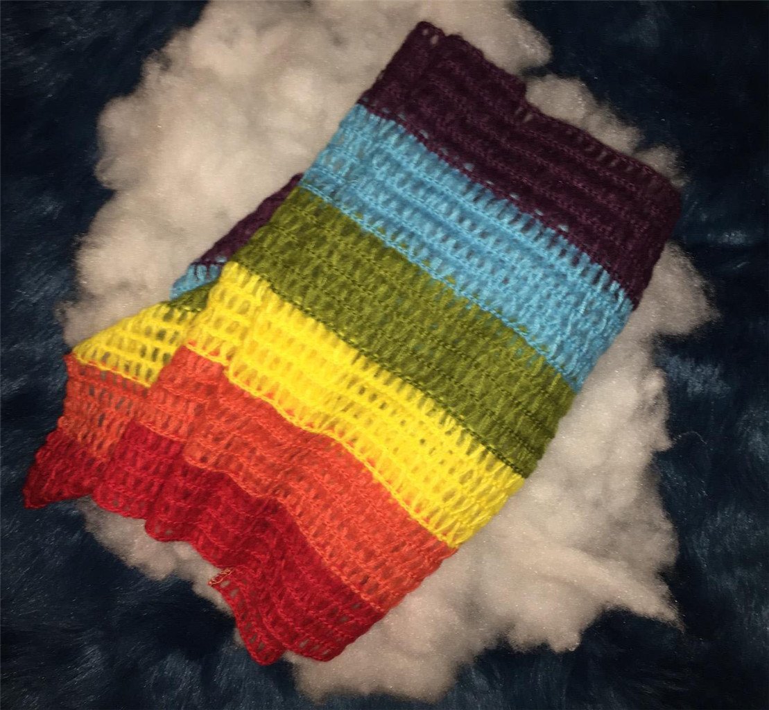 Newborn Baby Stretch Knit Wrap,Photography Photo Props Rainbow Tassel Blanket Include Headband
