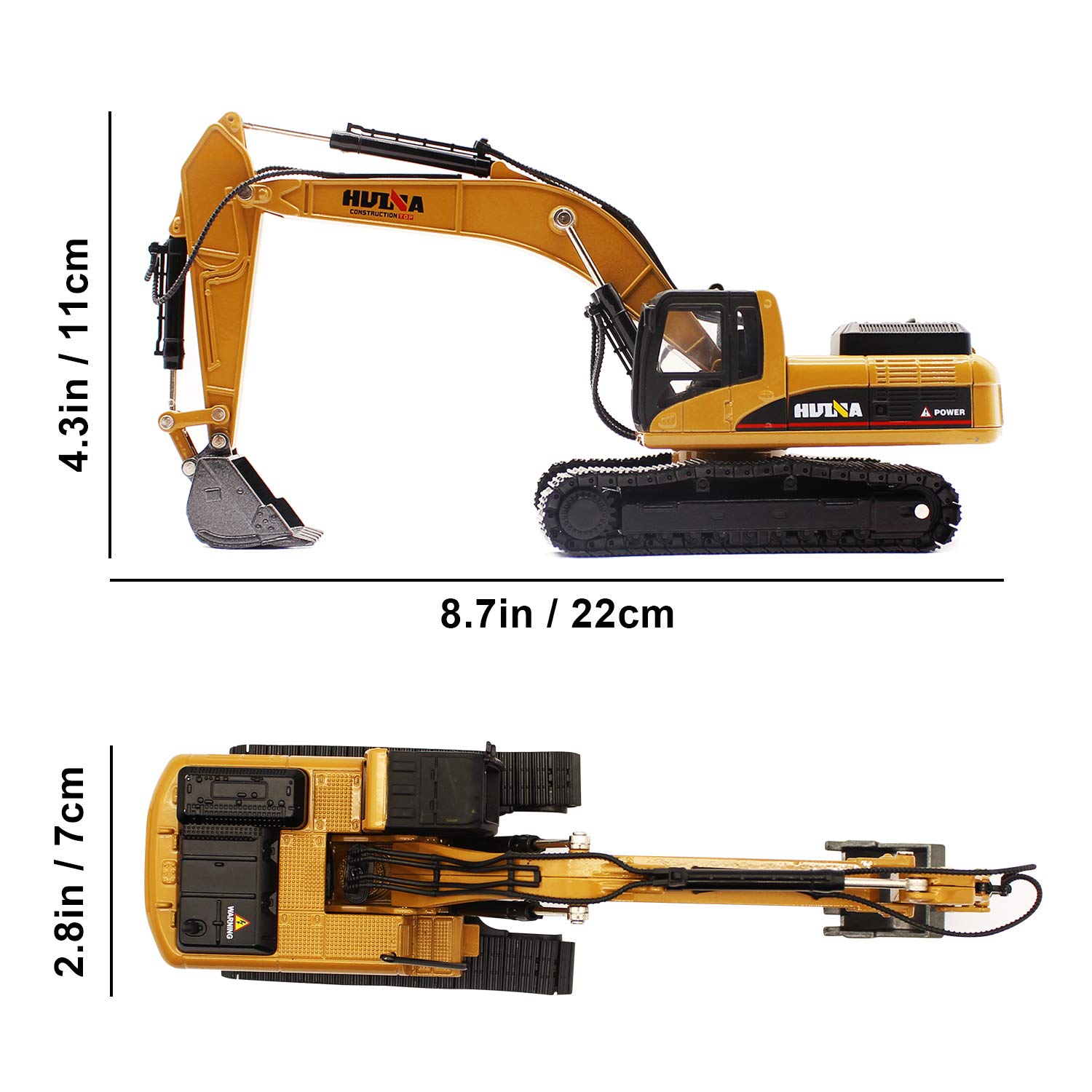 fisca 1/50 Diecast Excavator Metal Model Construction Vehicle Toy