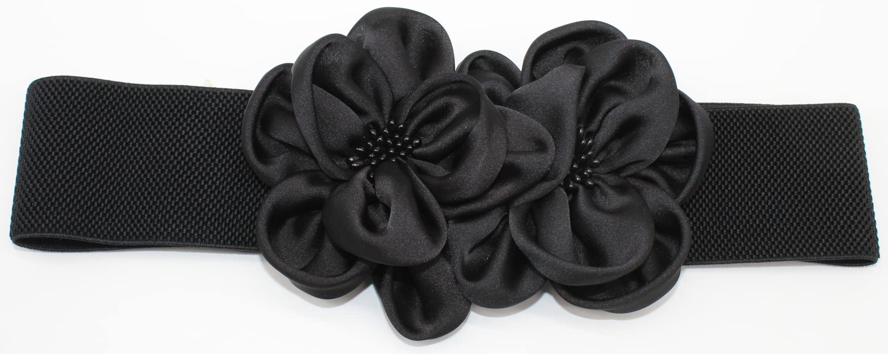 ALAIX Women's Wide Belt Stretchy Chunky Waist Belt Dress Belts Big Flower Cinch Belts Elastic Belts for Women