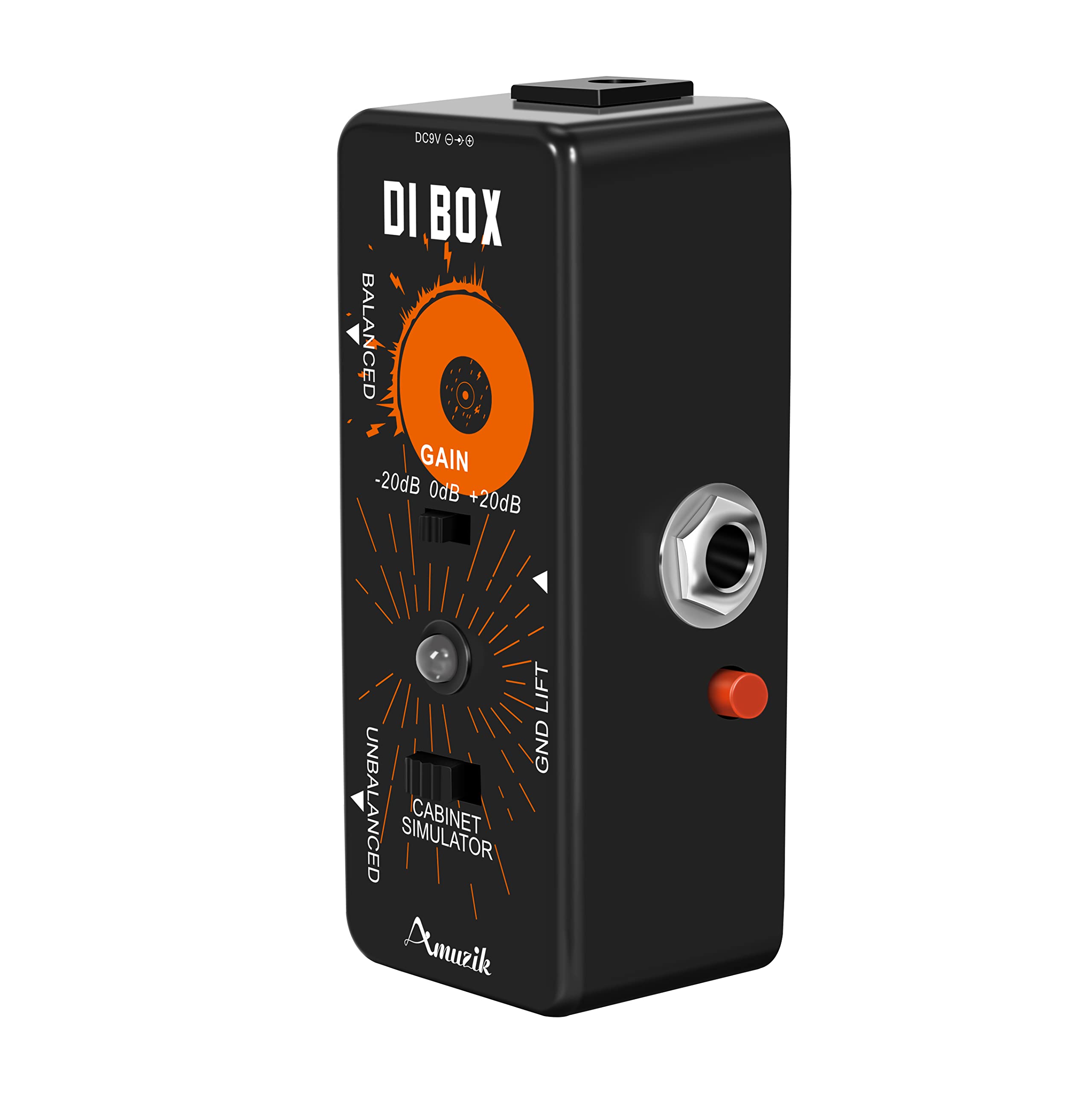 Amuzik Di Box Effect Pedal Matchbox Effector for Electric Guitar Pedal with Ture Bypass Mini Size