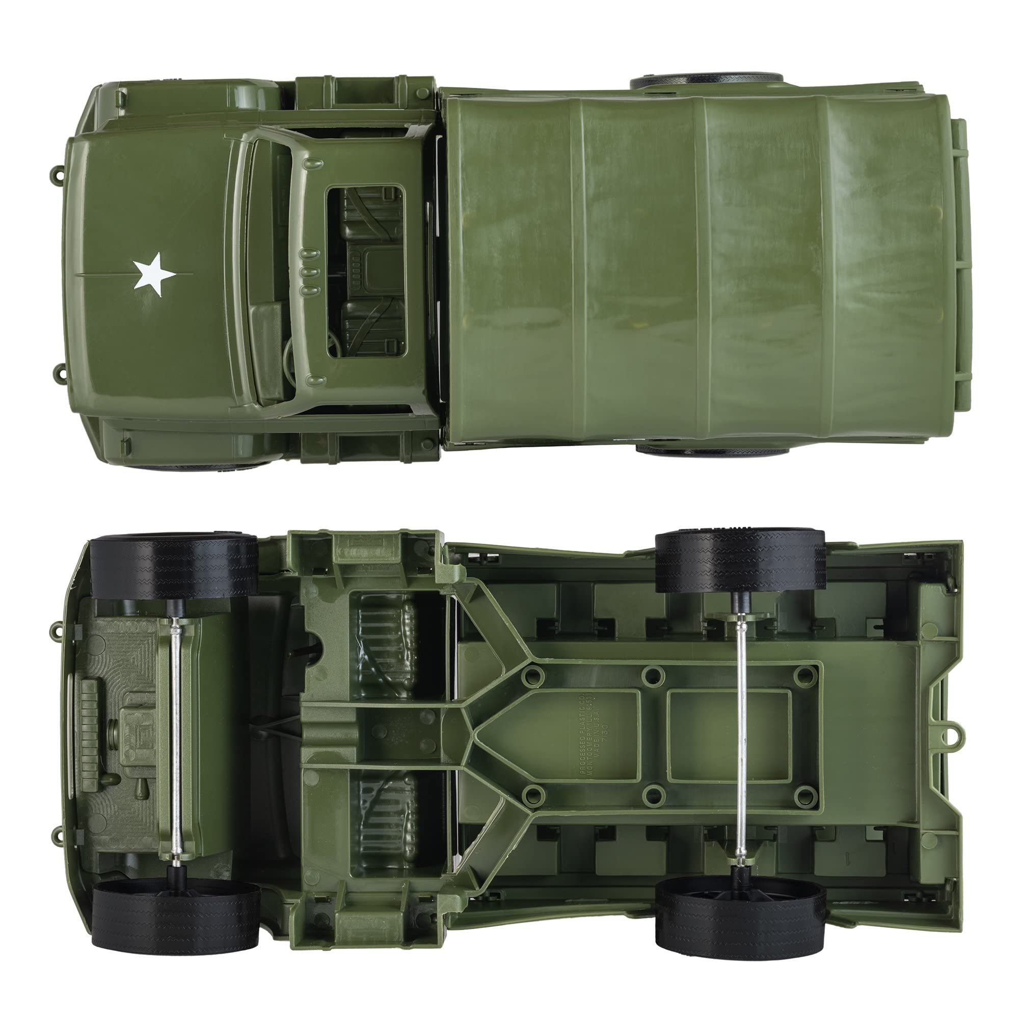 Tim Mee Military Cargo Truck for Action Figures - 14in Olive Green - Made in USA