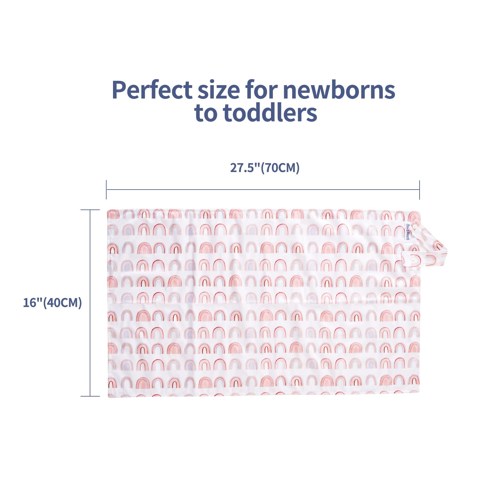 Baby Diaper Changing Pad Wipeable Portable Changing Pad, Foldable Travel Changing Mat for Baby, Newborns Toddlers Shower Gifts 2Pack(Rainbow, 16"x27.5")