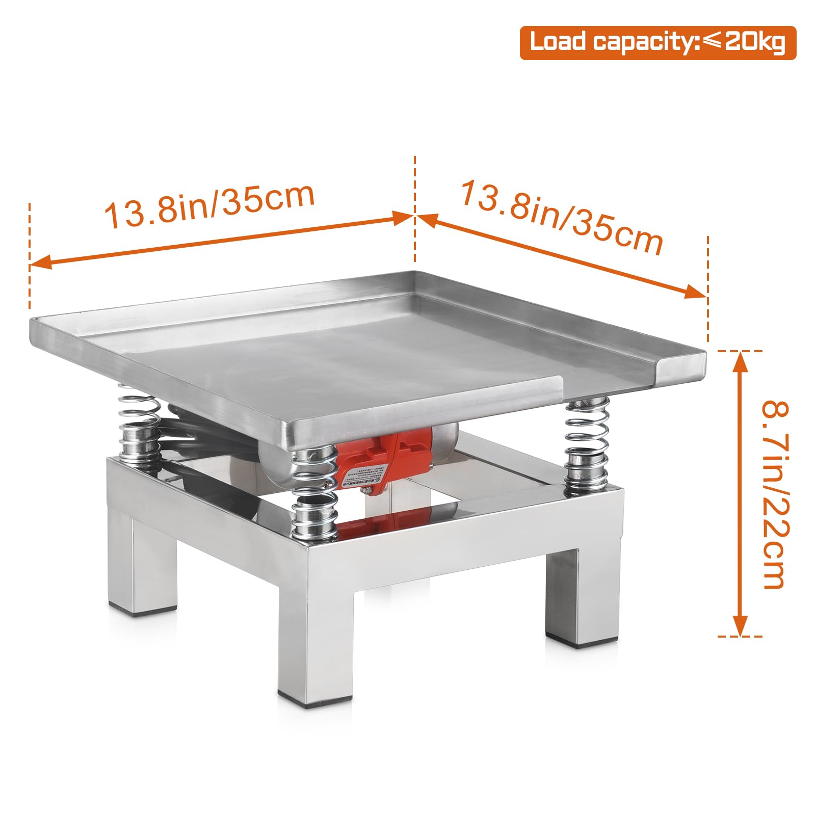 ICZW Concrete Vibration Table Small Vibrating Test Bench Stainless Steel 110V (13.78 X 13.78 inches)