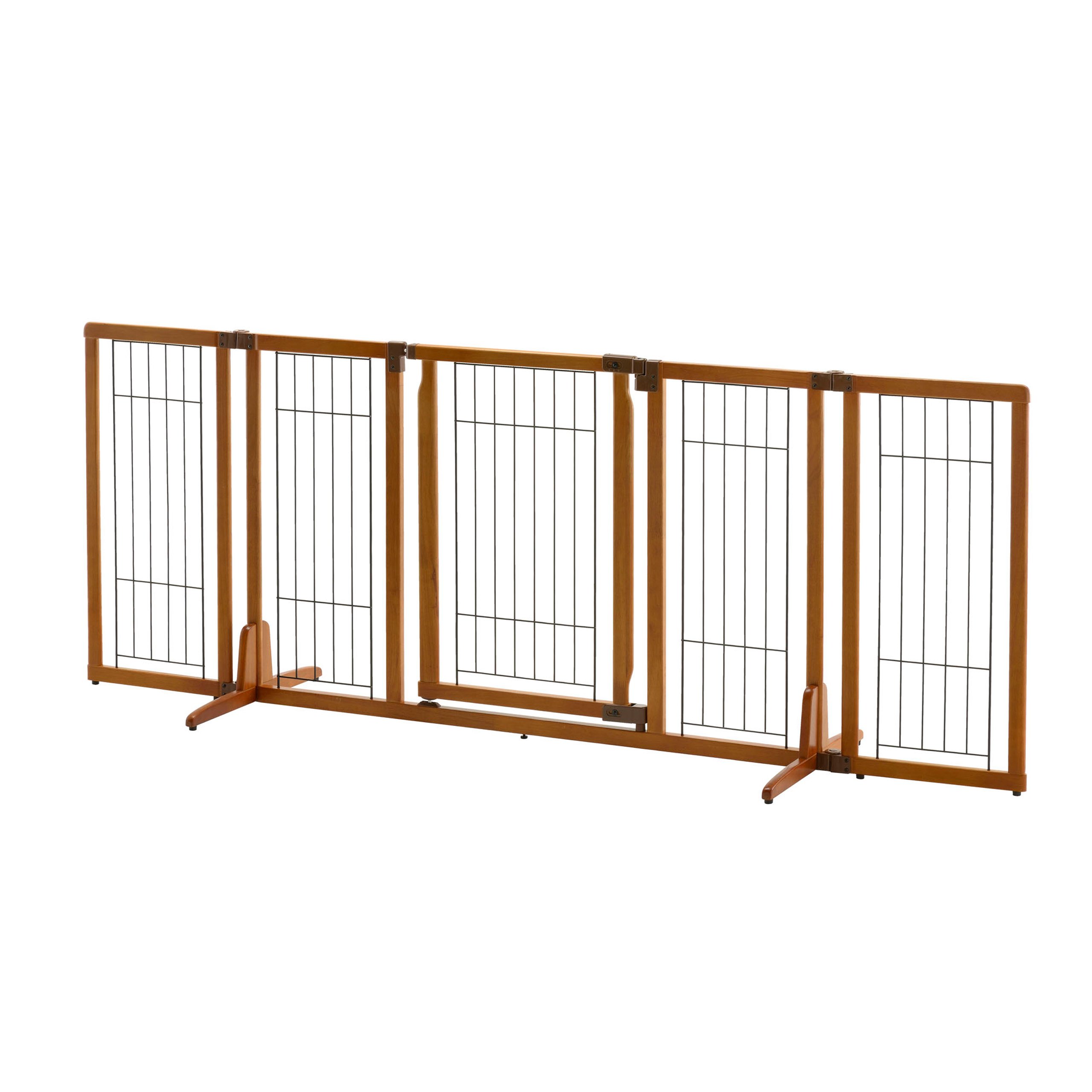 Richell Wide Premium Plus Freestanding Pet Gate with Door, 55" to 84" Wide Dog Gate
