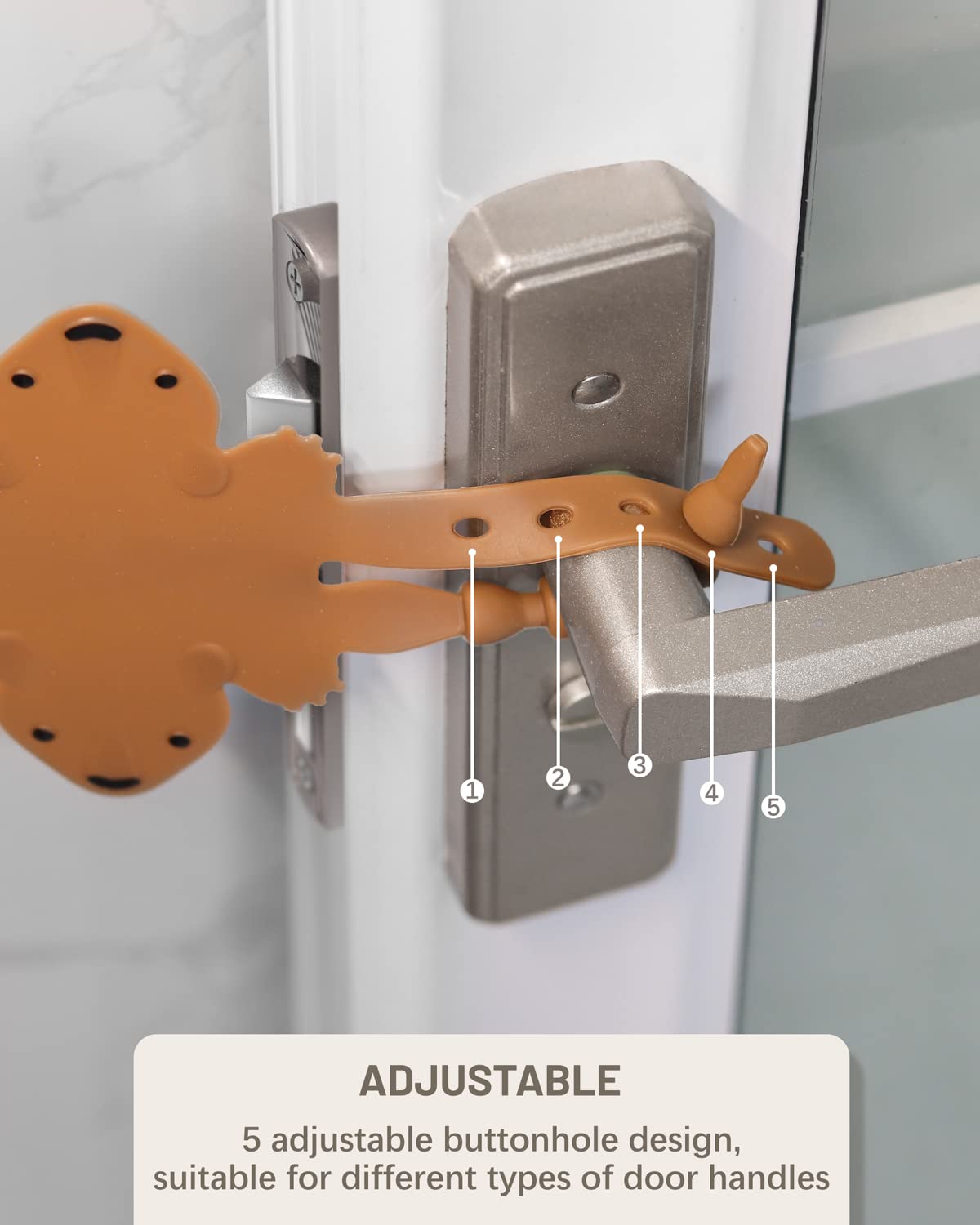 Baby Door Latch Covers Closer, 3 Pack Silicone Door Silencer Quite Lock Cushion Door Slam Preventer for Nursery, Light Sleepers with Flexible & Adjustbale Design