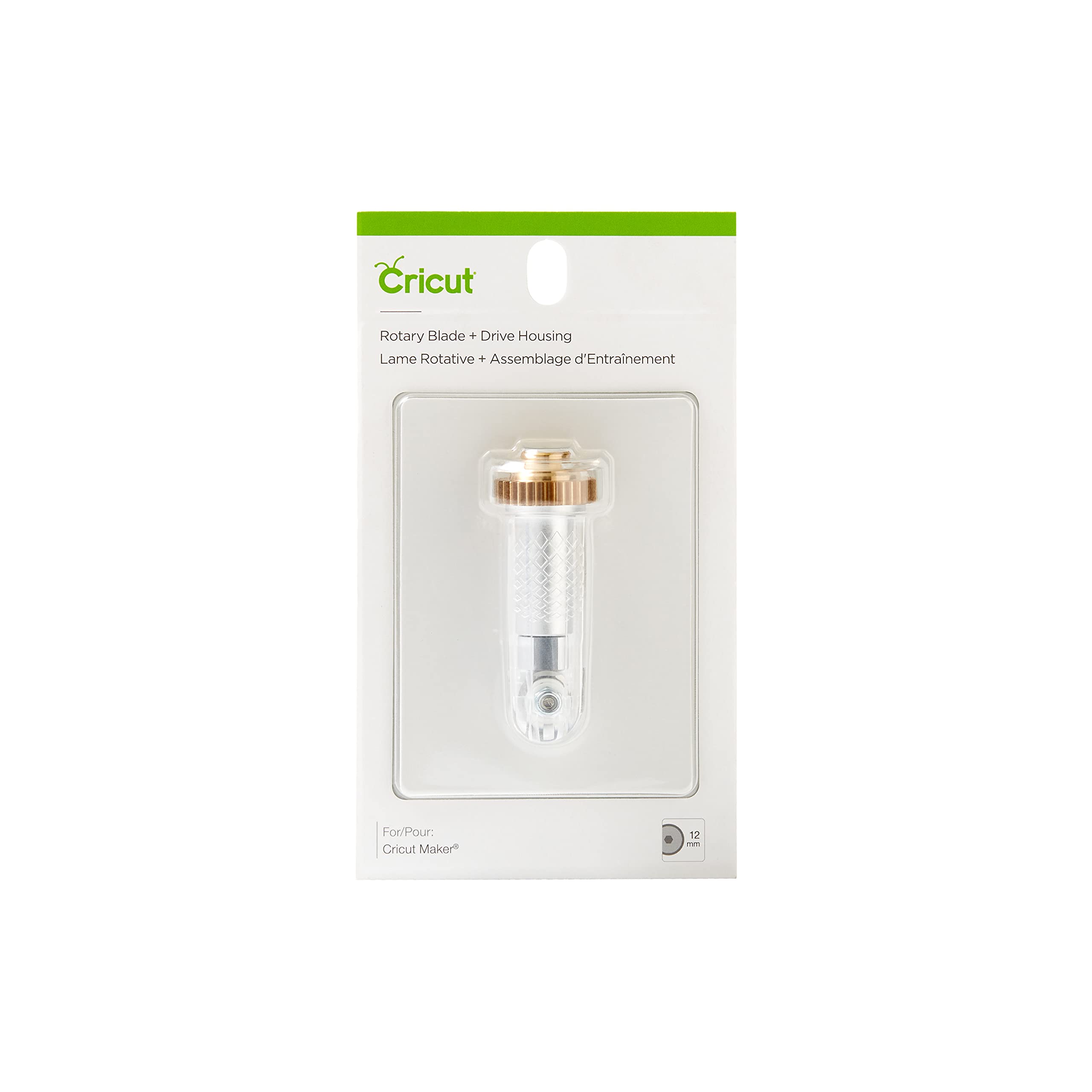 Cricut Rotary Blade + Drive Housing, Hard and Durable Cutting Blade with Drive Housing, Cuts Delicate Papers & Unbacked Fabric for Personalized Projects, Compatible with Cricut Maker Cutting Machine