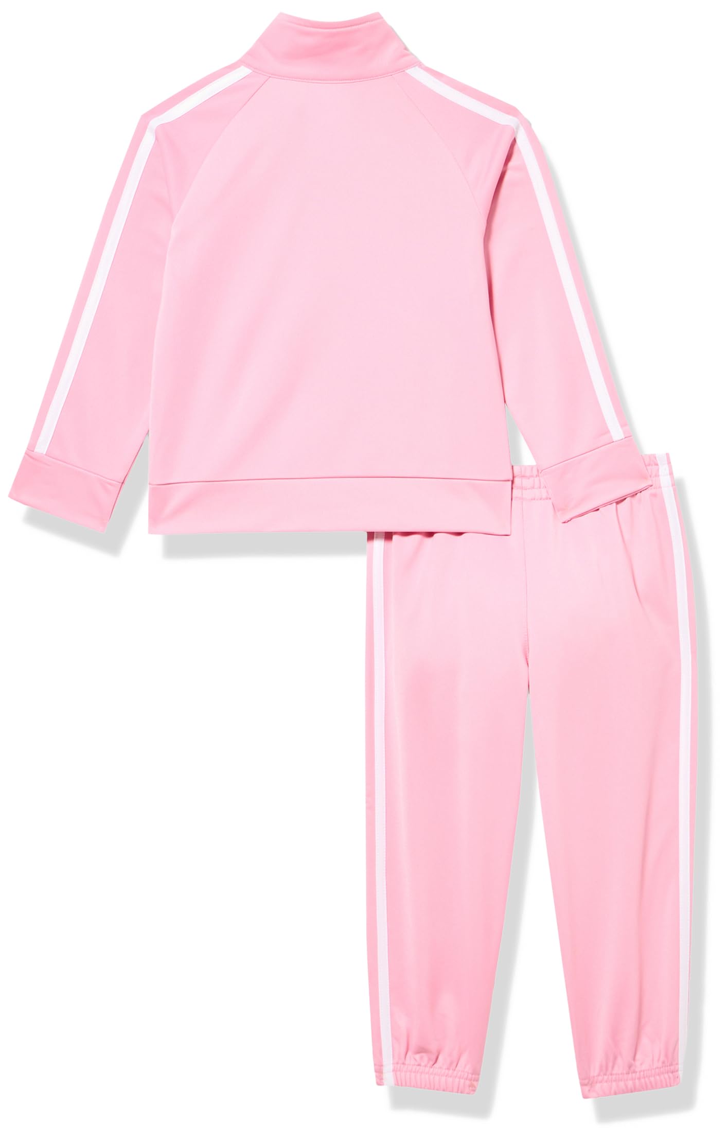 adidas Girls Zip Front Classic Tricot Jacket and Joggers Set, Onix, 18 Months