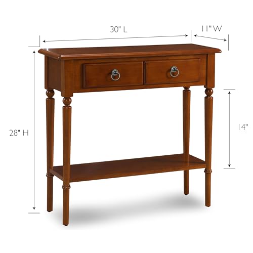 Coastal 30 in. Solid Wood Hall Console Table with Drawer Storage, Pecan Brown β Leick Home, 20027-PC