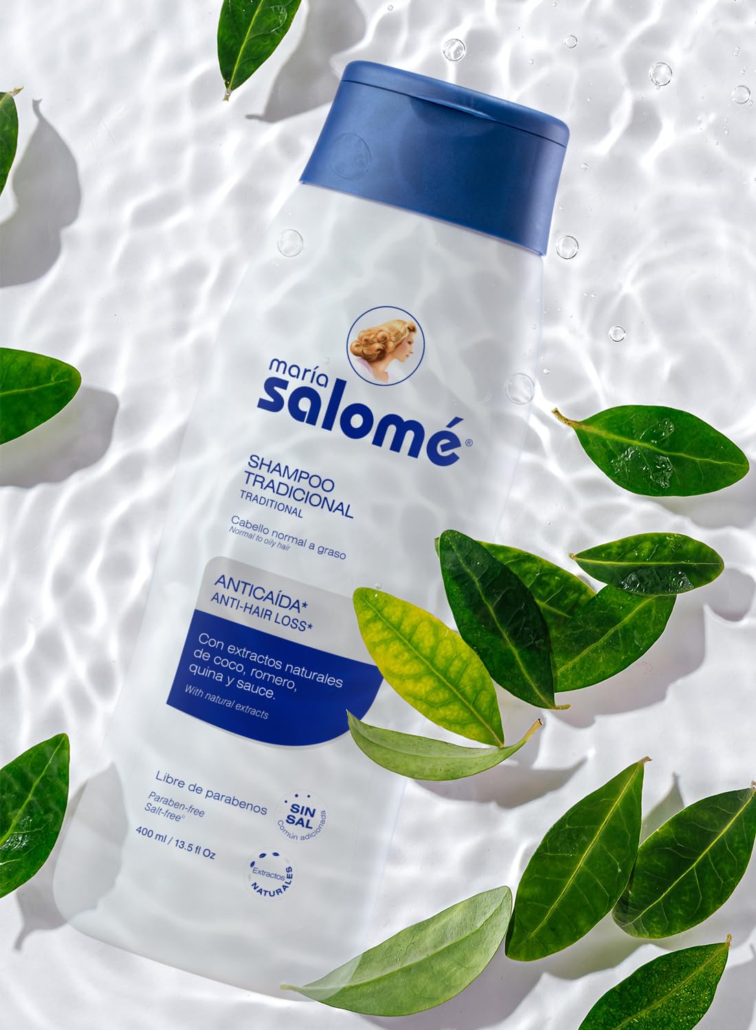 Shampoo Maria Salomé 400ml - Anticaída y estimula el Crecimiento. Sin Sal, Sin Parabenos