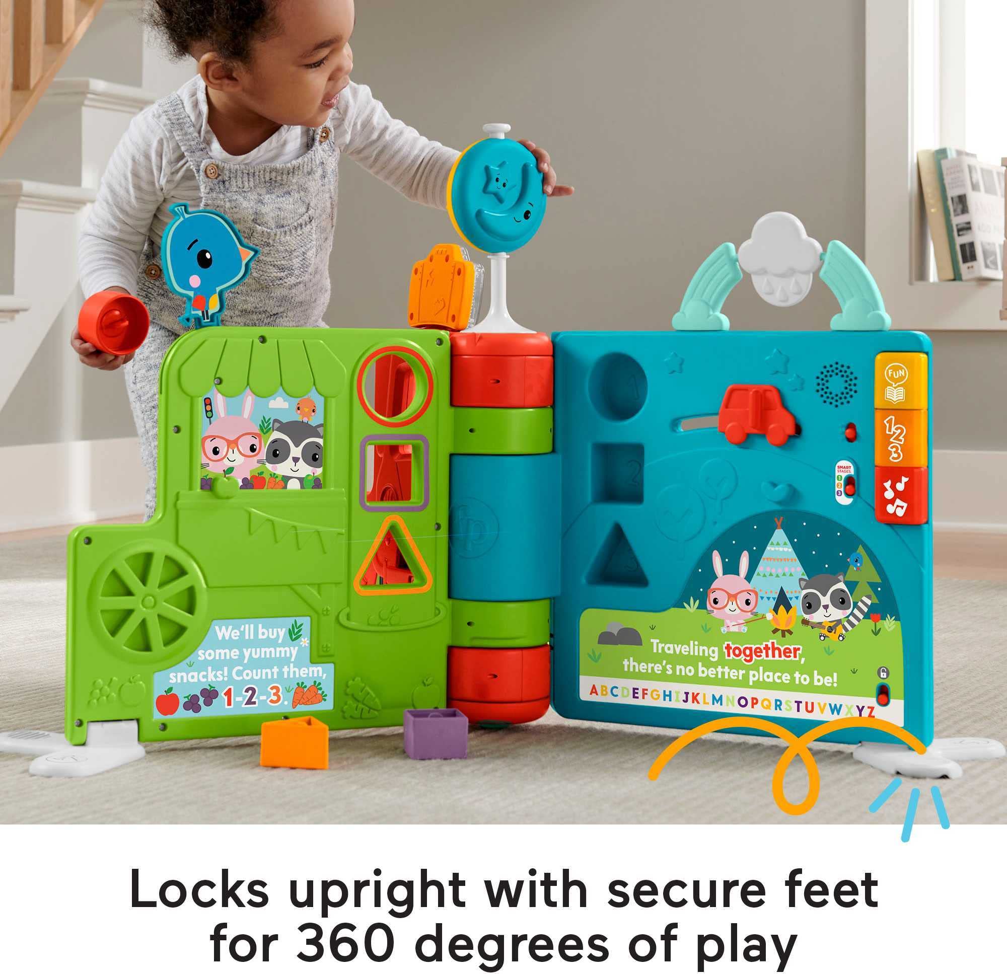 Fisher-Price Sit-to-Stand Giant Activity Book, Electronic Learning Toy and Activity Center for Infants and Toddlers Ages 6 Months to 3 Years