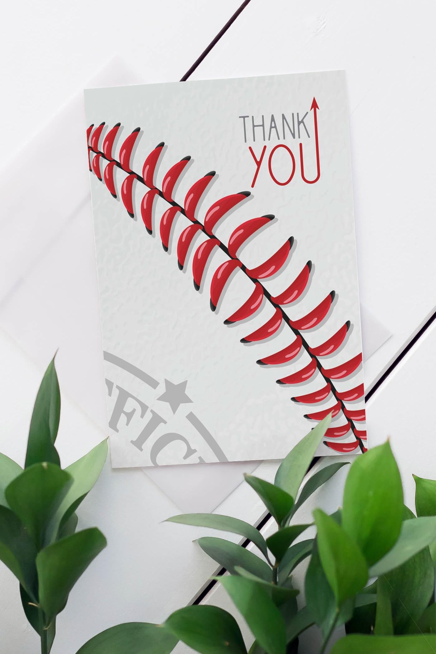 Stonehouse Collection | Baseball Note Cards | Sports Thank You Cards | Appreciation | 10 Count (Red Seam)