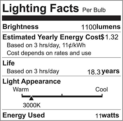 Amzmakup 11w 75w Equivalent 25000 Hours 1100 Lumens A21 3000K E26 Led Light Bulbs 4 Pack Soft White