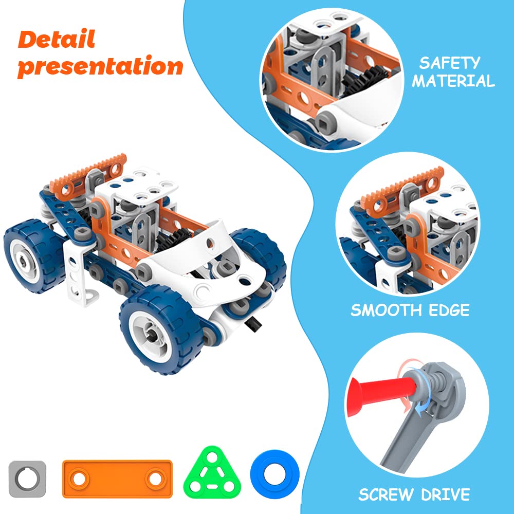 COMIN Educational Toys Building Sets STEM Learning Kit, 12 in 1 Engineering Toys Creative Set 152 Pieces for Boys/Girls/Birthday/Christmas/Holiday Age 5 6 7 8 9+ Years Old
