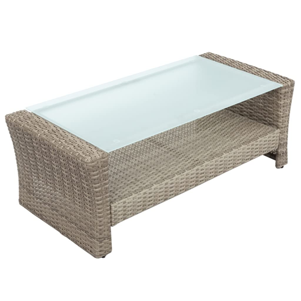 ADSRB Patio Furniture Set, 4 Piece Outdoor Conversation Set All Weather Wicker Sectional Sofa with Ottoman and Cushions