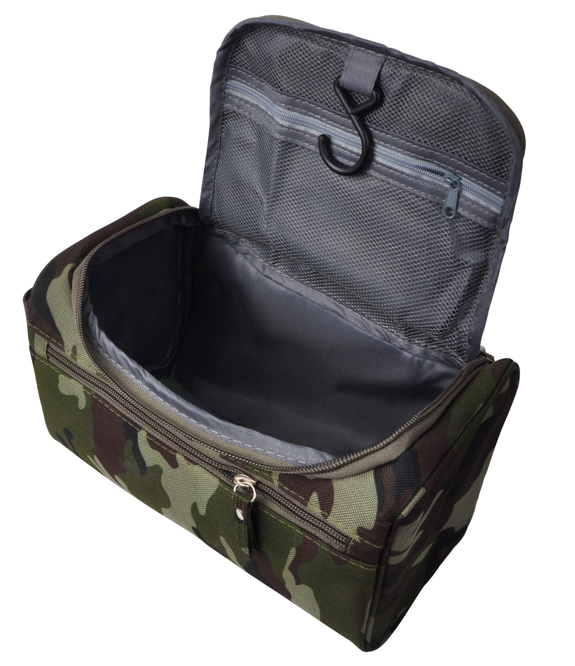 Vercord Mens Toiletry Bag Wash Travel Small Shaving Dop Kit Shower Bathroom Ditty Hygiene Bag Camo Dark Green