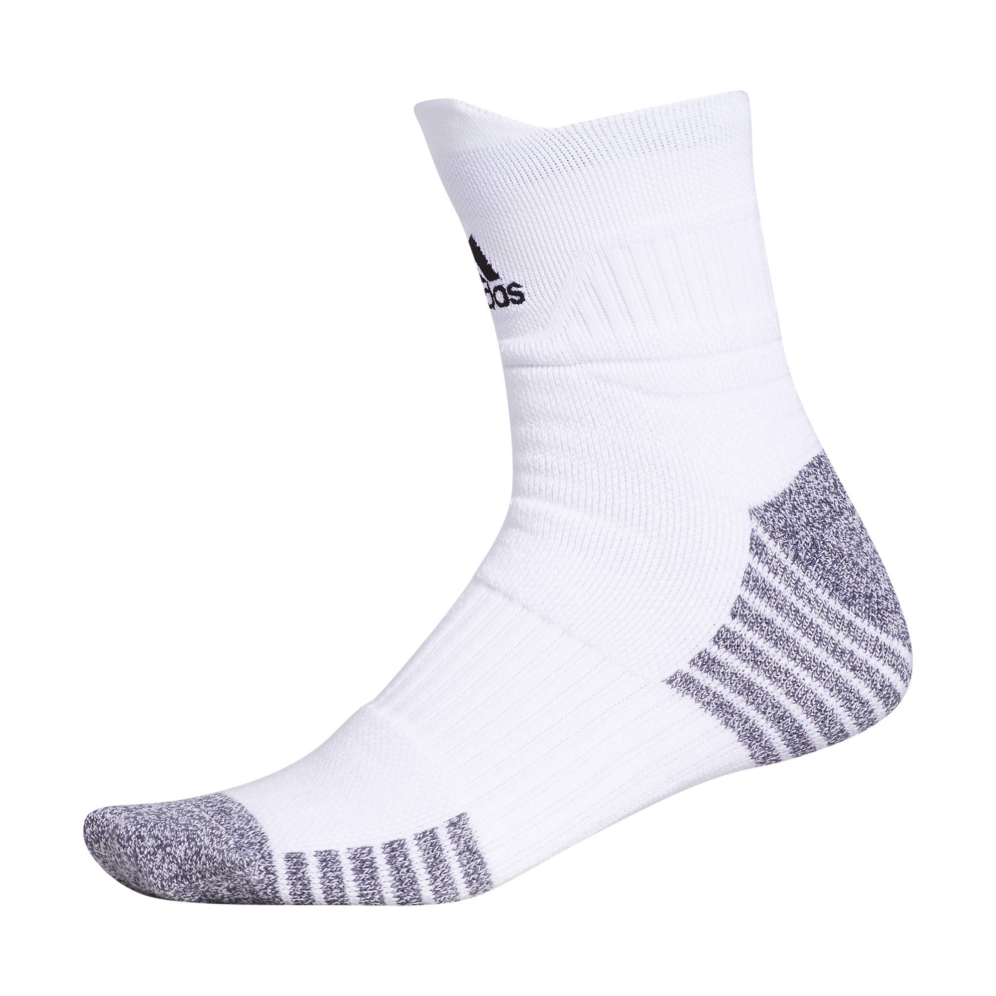 adidas 5-Star Team Cushioned High Quarter Socks (1-Pair), White/Black, Large