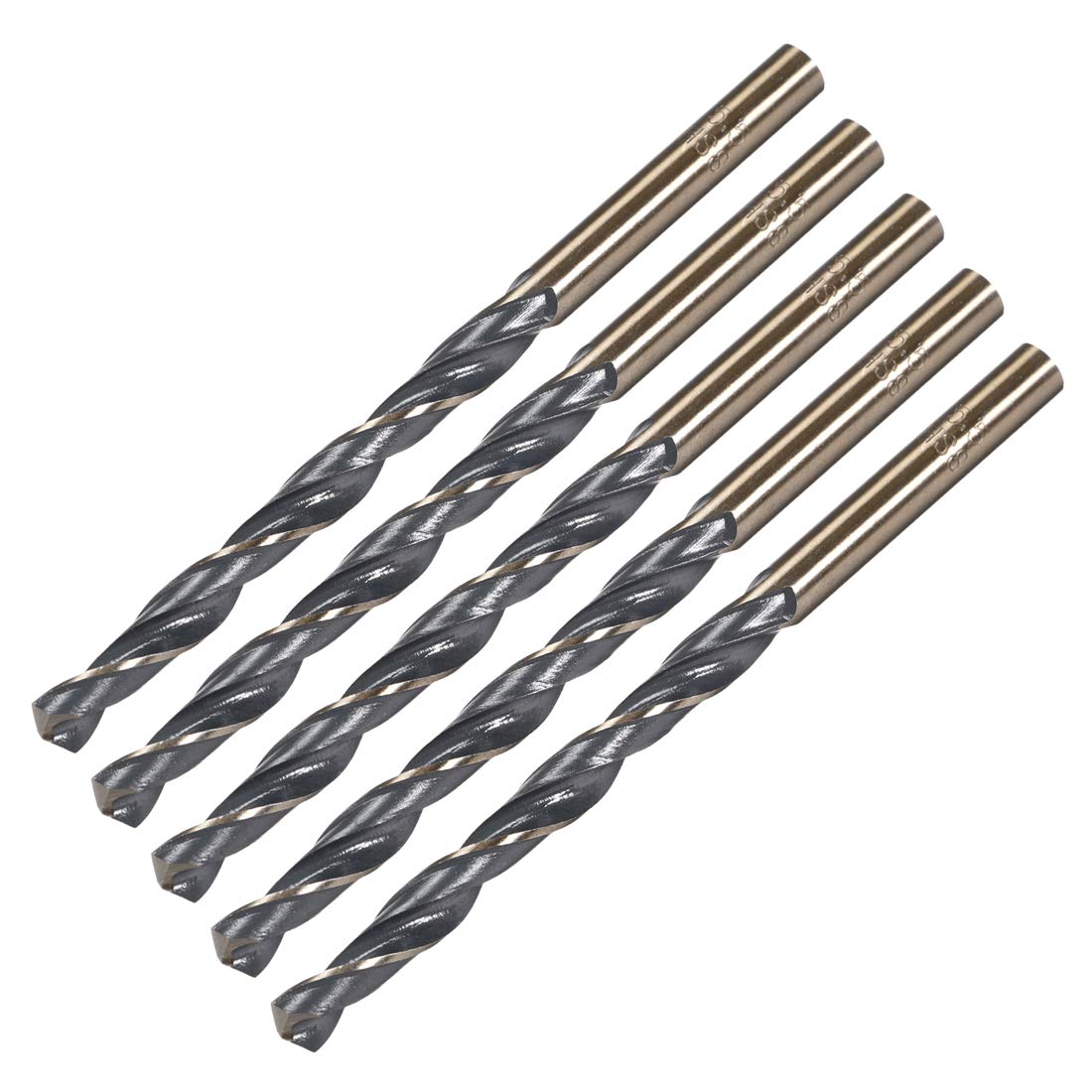 uxcell Straight Shank Twist Drill Bits 5.5mm High Speed Steel 4341 with 5.5mm Shank 5 Pcs for Stainless Steel Alloy Metal Plastic Wood