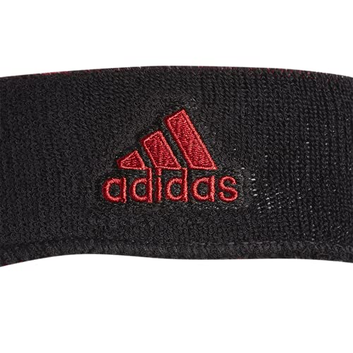 adidas Interval Reversible Terricloth Elastic Headband, Black/Team Power Red, One Size
