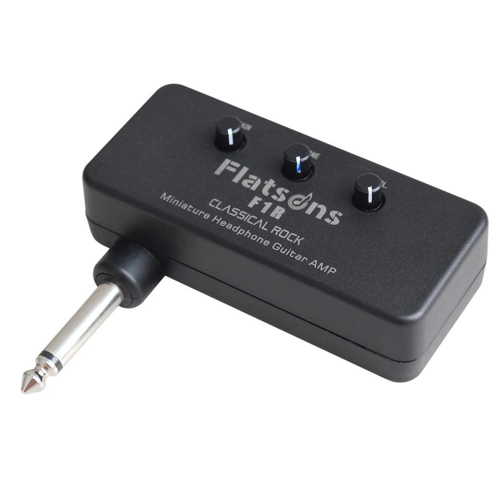 Flatsons Guitar Headphone Amplifier Miniature electric guitar amp Classic Rock Effect 3.5mm Headphone Jack Protable Mini Amp Black F1R