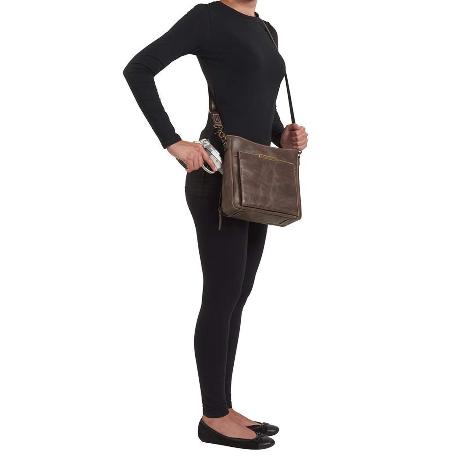 Concealed carry Distressed Buffalo Crossbody by Gun Tote'n Mamas