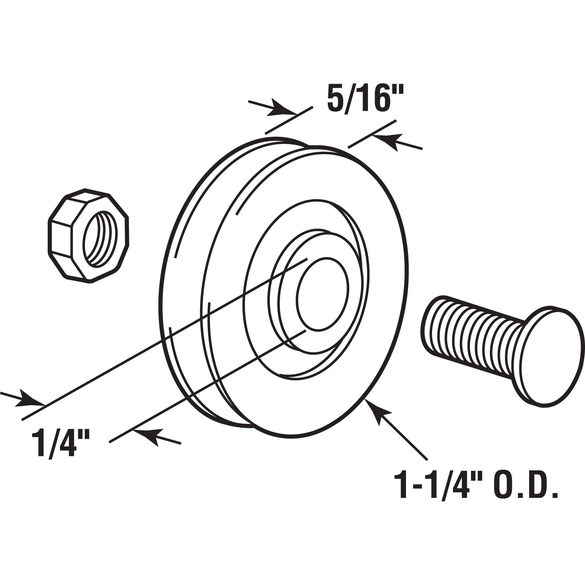 Prime-Line D 1504 1-1/4 In. Steel Ball Bearing Rollers (2 Pack)