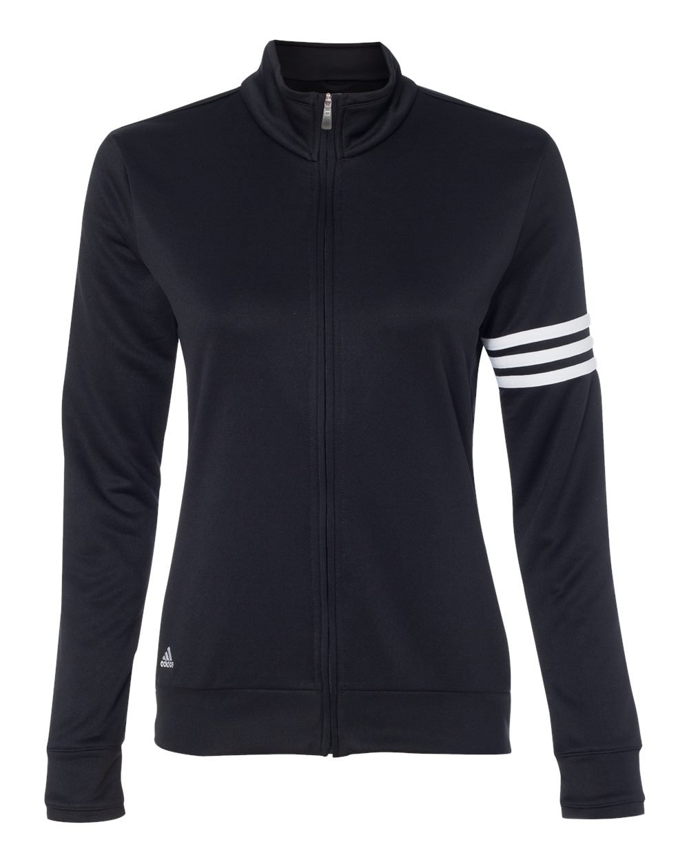 adidas Ladies' ClimaLite 3-Stripes French Terry Full-Zip Jacket, Black/White, 3X-Large