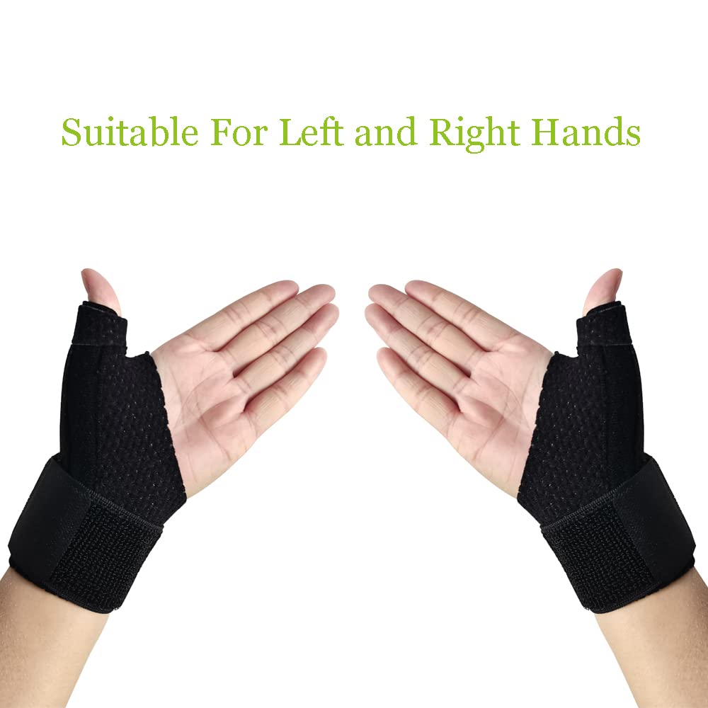 AMABAZR Thumb Splint Brace - Reversible Thumb & Wrist Stabilizer Splint for BlackBerry Thumb, Trigger Finger, Pain Relief, Arthritis, Tendonitis, Sprained and Carpal Tunnel Supporting, Lightweight