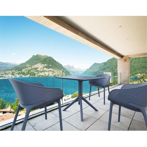 Compamia Sky Patio Dining Arm Chair in Dark Gray (Set of 2)