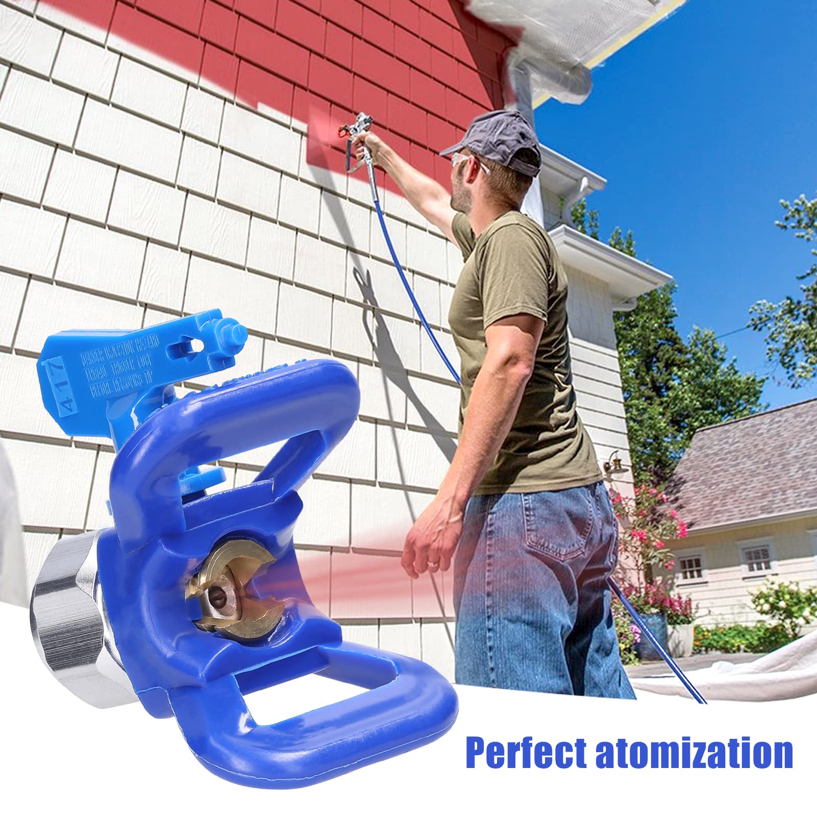 Spray Tips for Airless Sprayer, Geevorks Reversible Airless Paint Sprayer Nozzle Tips 6 Pieces with 2PCS Nozzle Seats, Airless Paint Spray Guns Nozzles Set