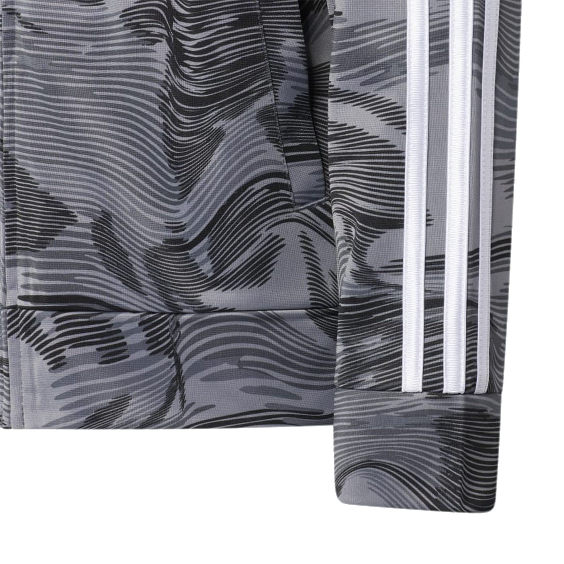 adidas Boy's Warped Camo Tricot Track Jacket (Large, Black)