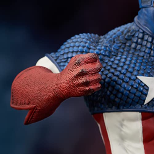 Diamond Select Toys Marvel Comics: Captain America 1:7 Scale Resin Bust, Multicolor, 6 inches
