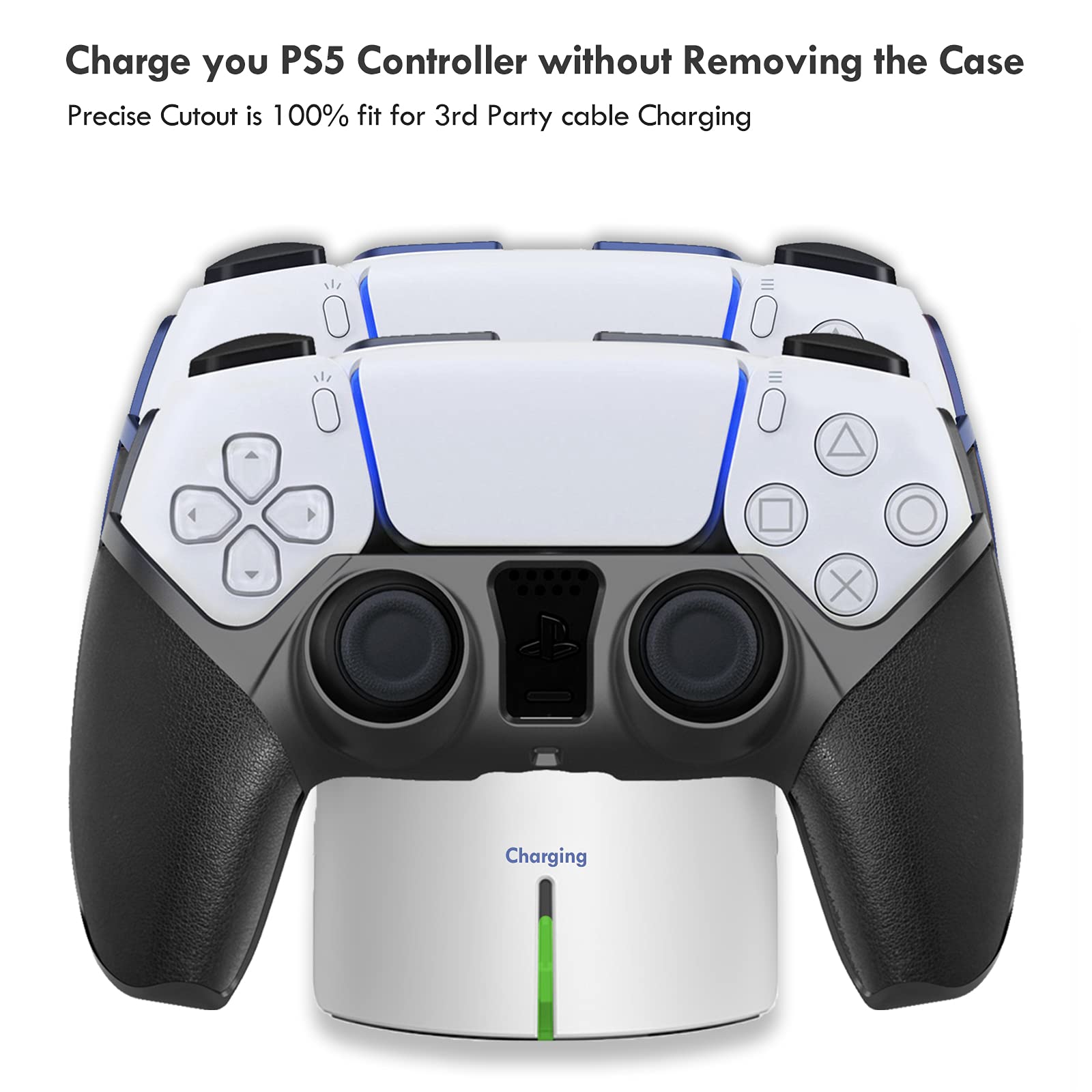 Hacker's Protective PS5 Controller Case Cover with Genuine Leather,Better Grip for Game Experience(Black)