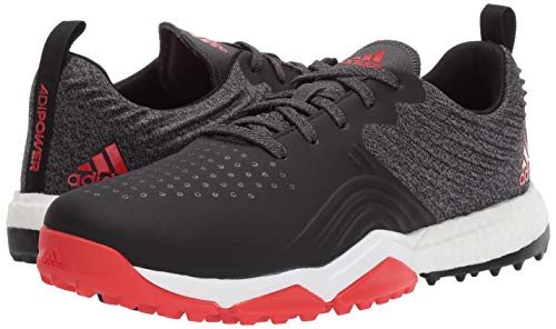adidas Men's Adipower 4ORGED S Golf Shoe, core Black/red/FTWR White, 9 M US