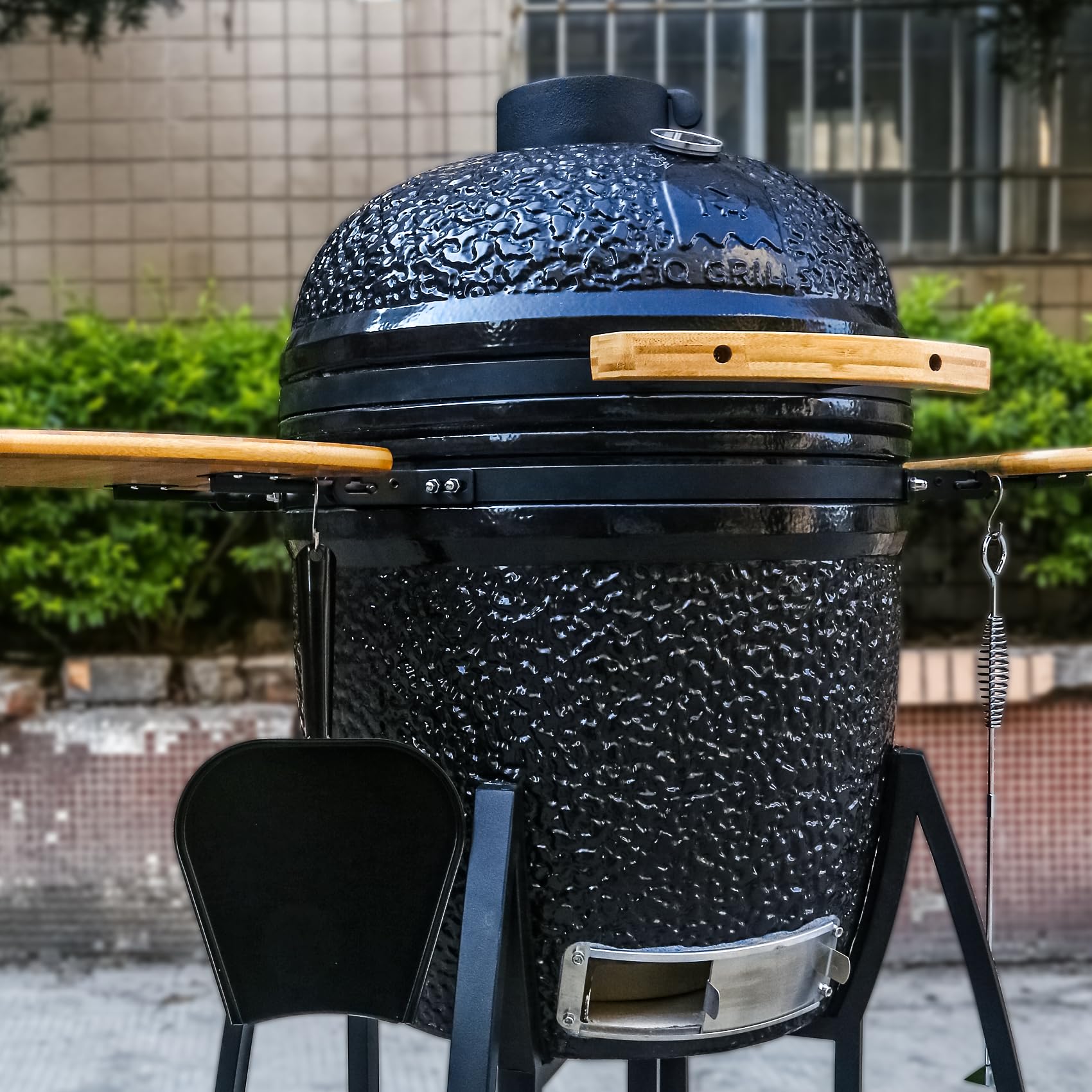 Ash Pan for Big Green Egg, Stainless Steel Ash Tool Kit Ash Tool Poker Rake Set for Big Green Egg Large, for Kamado Joe, for Charcoal Smoker Wood Burning Stove