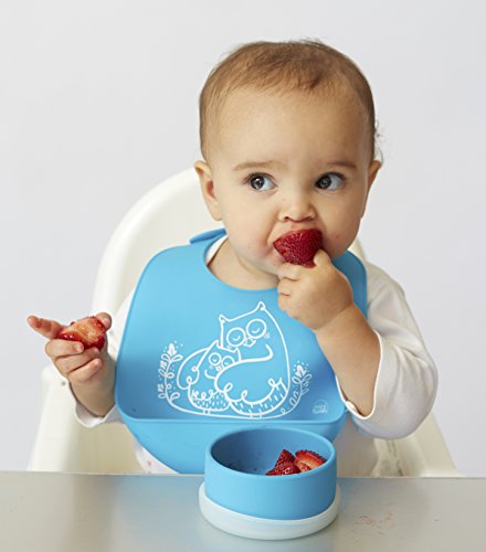 modern-twist Snack Set, Food-Grade Silicone, Waterproof, Dishwasher, Freezer Safe, Reusable Snacking Bowl & Lid – Blue, 7 fl. Oz