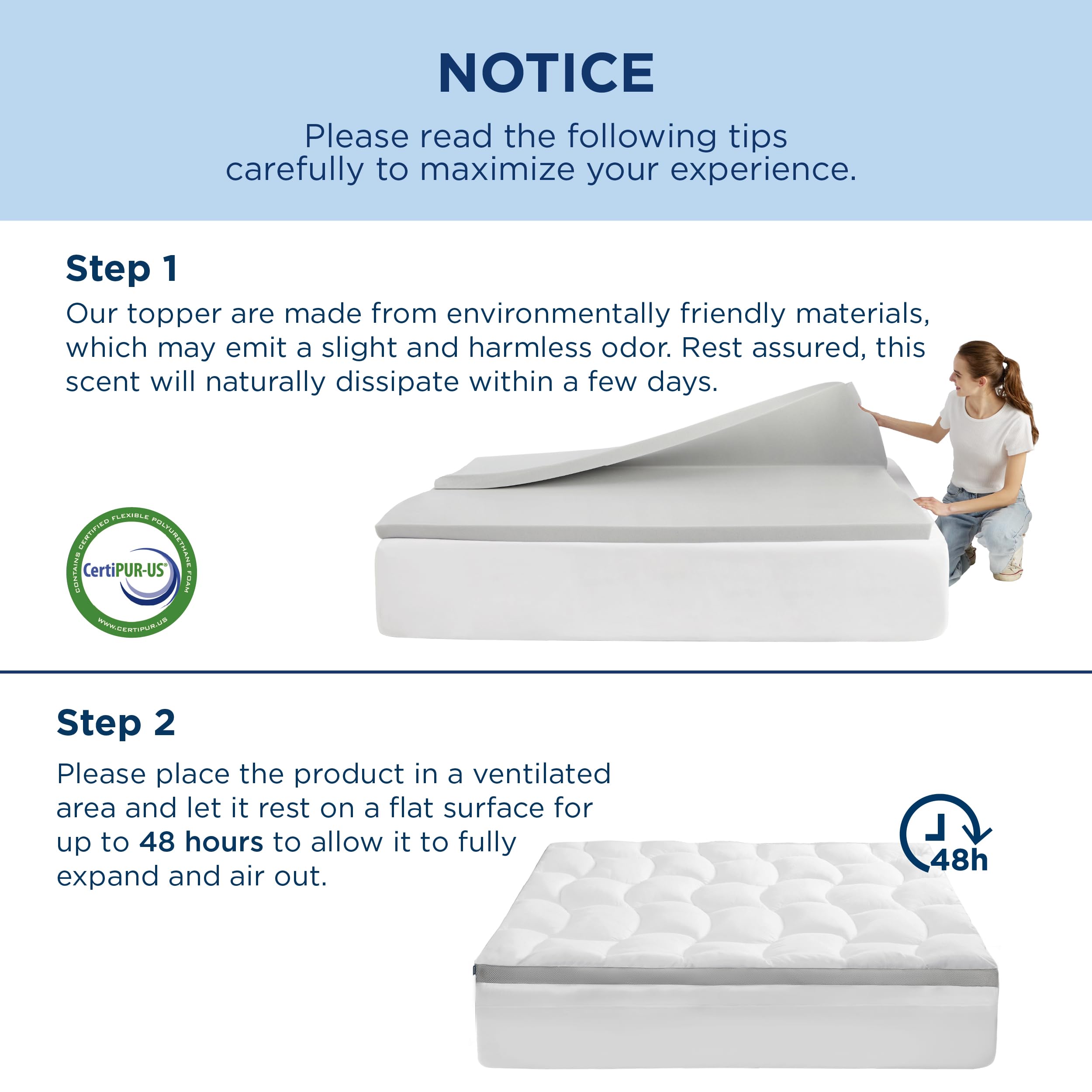 Bedsure 4.5 Inch Memory Foam Mattress Topper Queen Size, Dual Layer 2.5 Inch Gel Memory Foam & 2 Inch Waterproof Pillow Top Cooling Mattress Pad, Deep Pocket Fits 8"-21" Mattresses, Medium Support