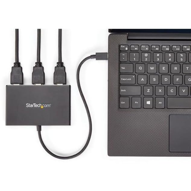 StarTech.com 3-Port USB-C Multi-Monitor Adapter, USB Type-C to 3x HDMI MST Hub, Triple 1080p 60Hz HDMI Laptop Display Extender / Splitter, Extra-Long Built-In Cable, Windows Only (MSTCDP123HD)