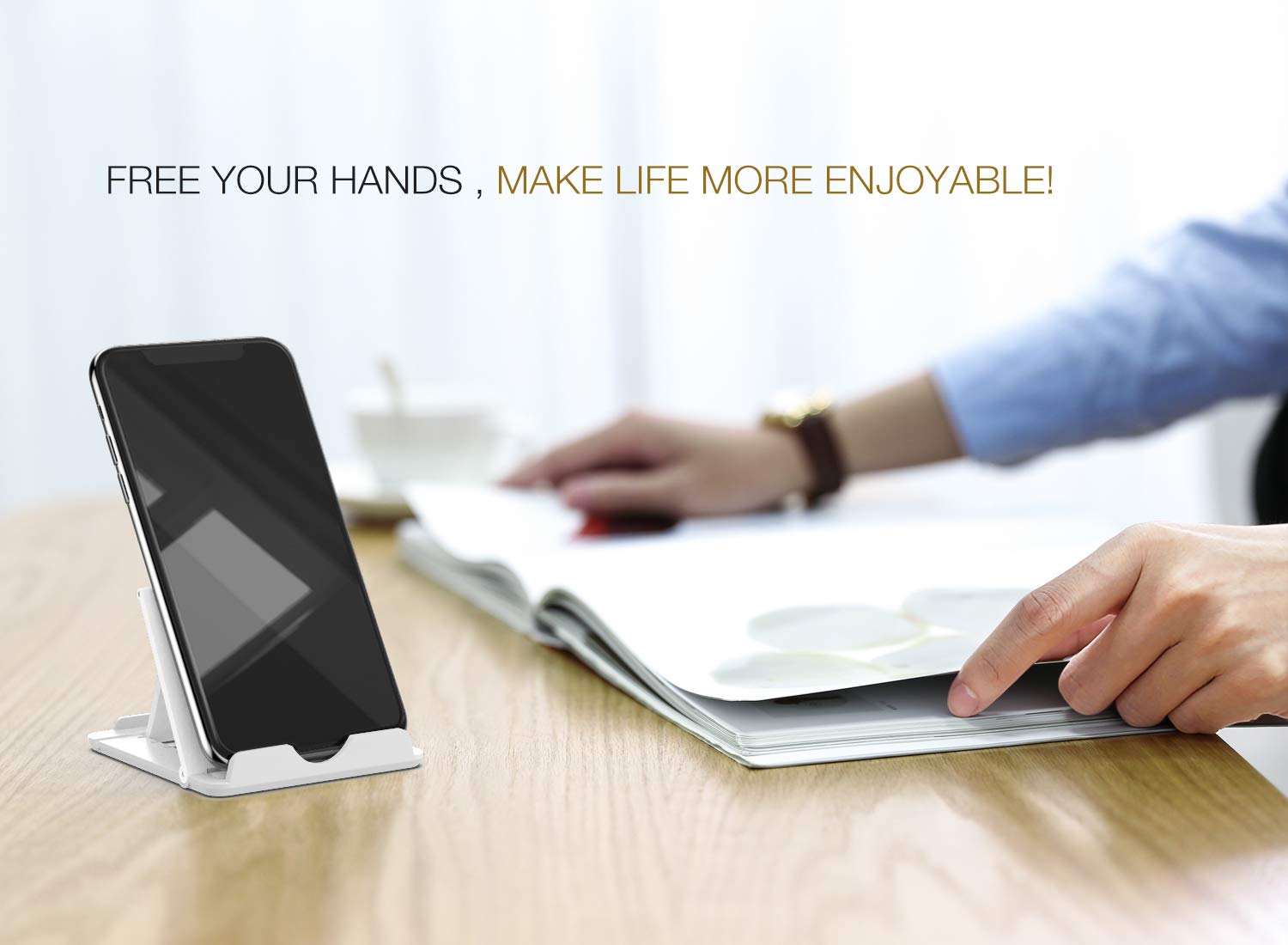 MoKo 2PCS Phone/Tablet Stand, Desktop Holder for 4-11" Device, Fit with iPhone 16/Pro/Pro Max/Plus, iPhone 15/Pro/Pro Max/Plus, iPhone 14/Pro/Pro Max/Plus, iPhone 13/Pro/Pro Max/Plus