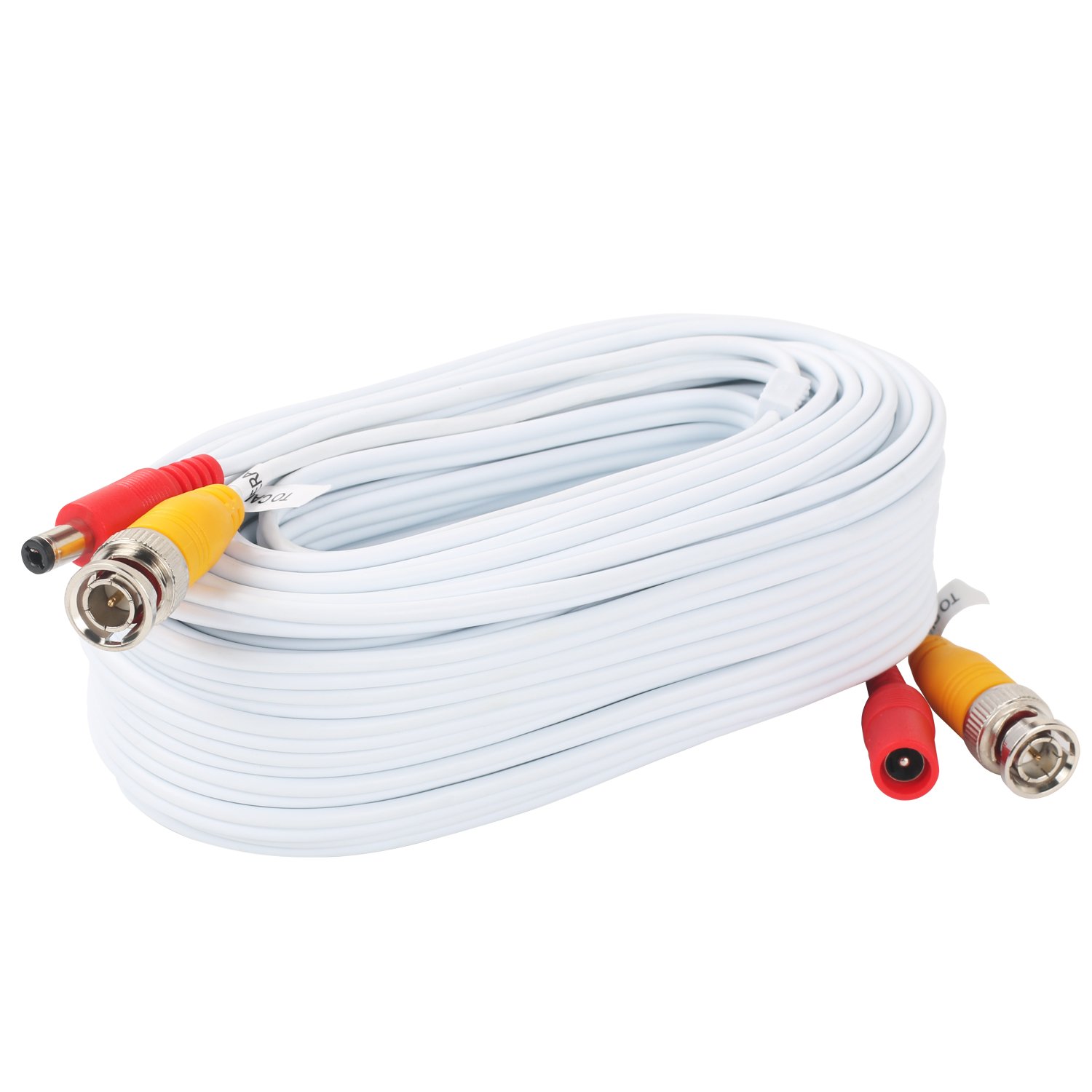 Postta BNC Video Power Cable (2 Pack 50 Feet) Video Security Camera Cable Wire with Four Connectors for CCTV DVR Surveillance System