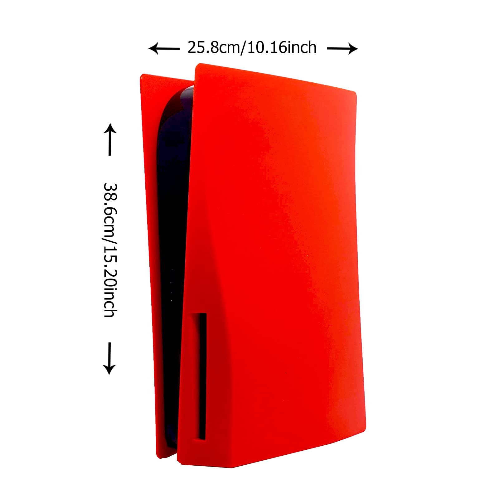 Console Replacement Shell for PS5 DOBEWINGDELOU Hard Shockproof Skin Case for PlayStation 5 Disc Console ABS Anti-Scratch Dustproof Cover Replacement Plate Cover for PS5 Disk Console (Red)