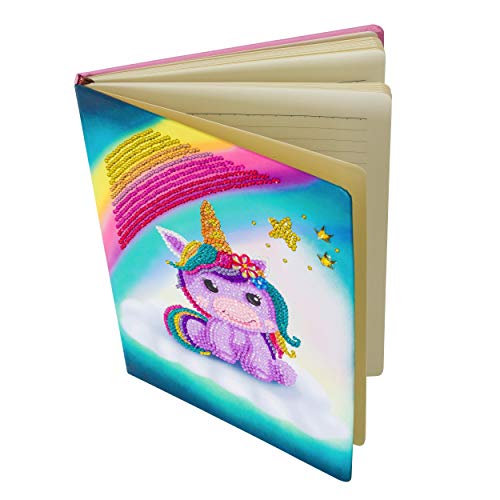 Crystal Art Diamond Painting Notebook - Unicorn Smile Notebook Kit - Create a Sparkling Notebook Cover Using Crystals - for Ages 8 and up