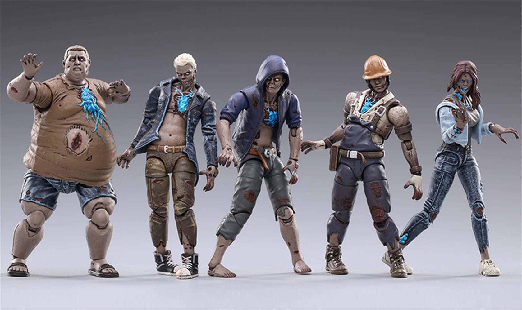 HiPlay JoyToy 1/18 Scale Science-Fiction Action Figures Full Set-Life After Infected Series-Zombie Action Figure(Chubby LAI002)